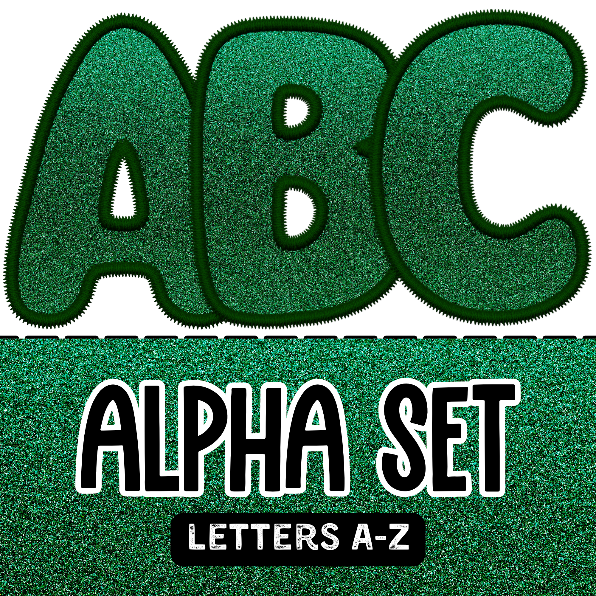Bubble Embroidery Alpha - Emerald Glitter – RevelYOU Boutique