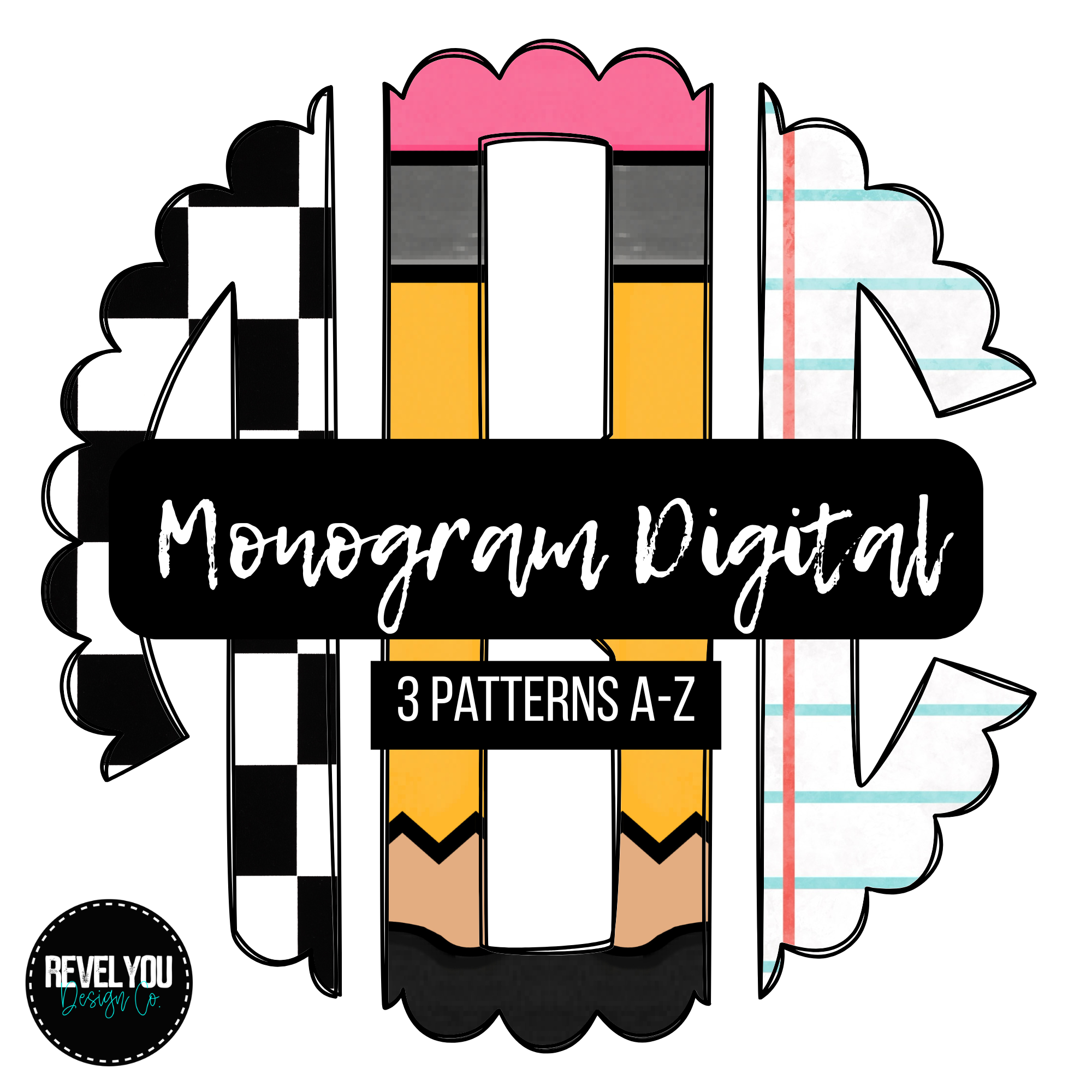 Back To School Monogram Set - Individual PNGS – RevelYOU Boutique