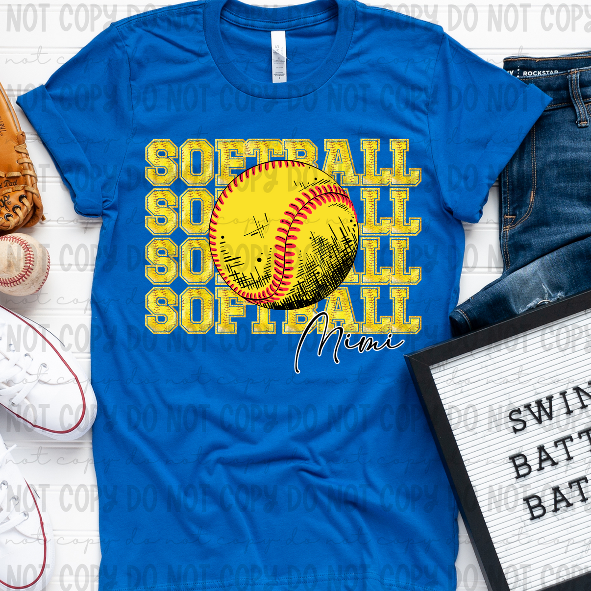 Softball Faux Glitter Stack Mimi - PNG – RevelYOU Boutique