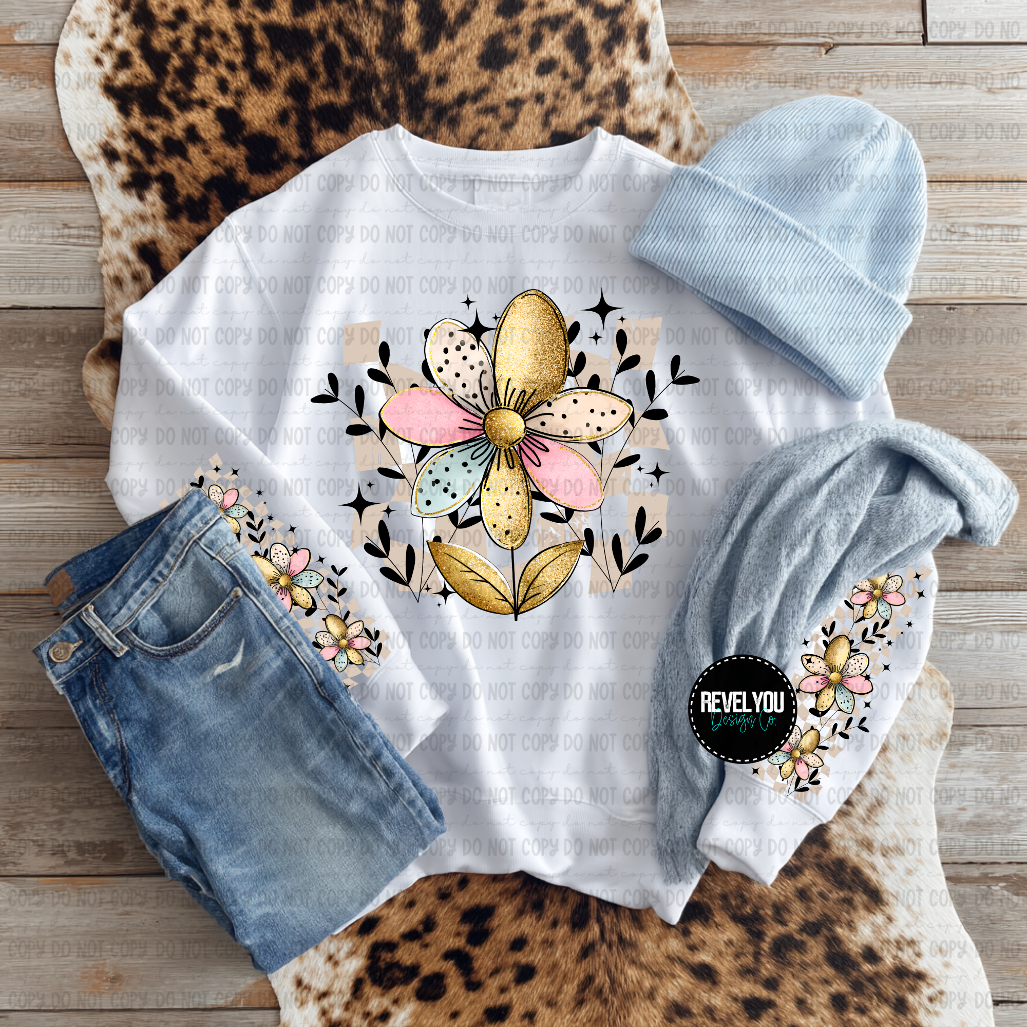 Spring Floral Checker - Sleeve Sold Separately – RevelYOU Boutique